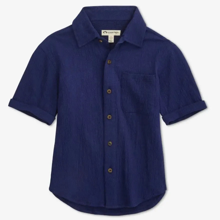 Appaman - Short Sleeve Button Up - Navy Blue only $34.86 and TAX FREE ...