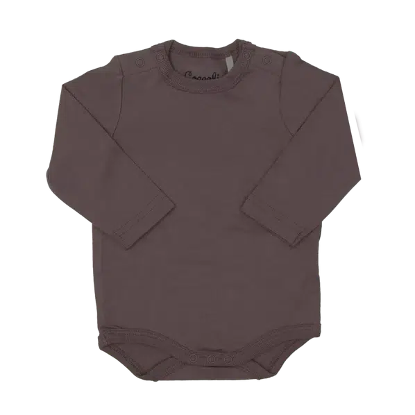 Coccoli Modal Long Sleeve Bodysuit Chocolate | Posh Baby