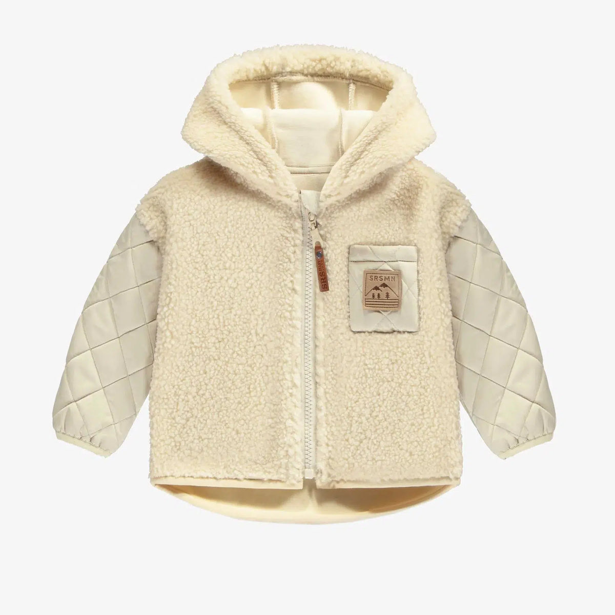 Souris Mini - Hooded Zipper Jacket - Quilted + Plush Cream only $38.86 ...